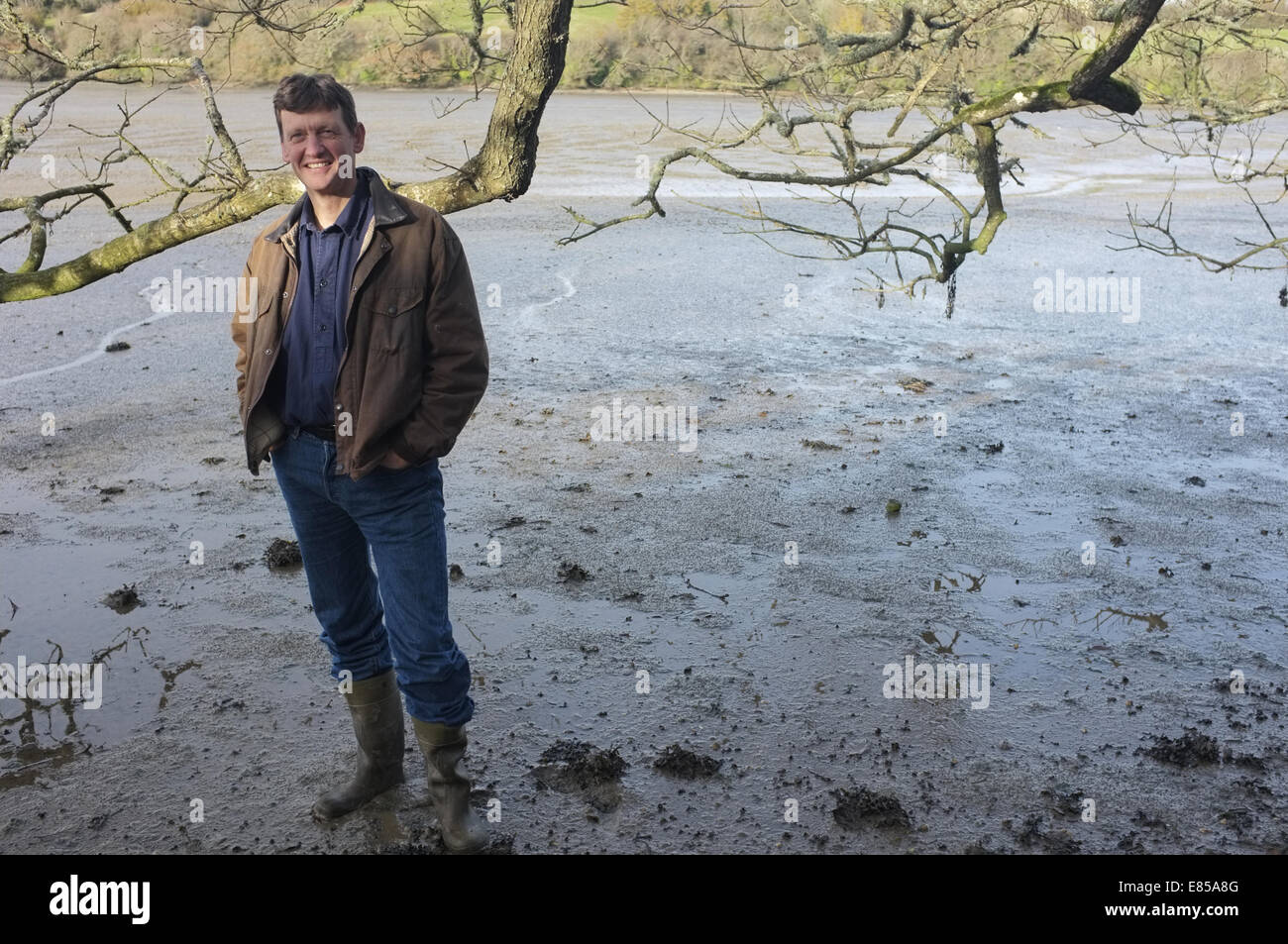 The author Philip Marsden at his home in Cornwall on the river Fal ...