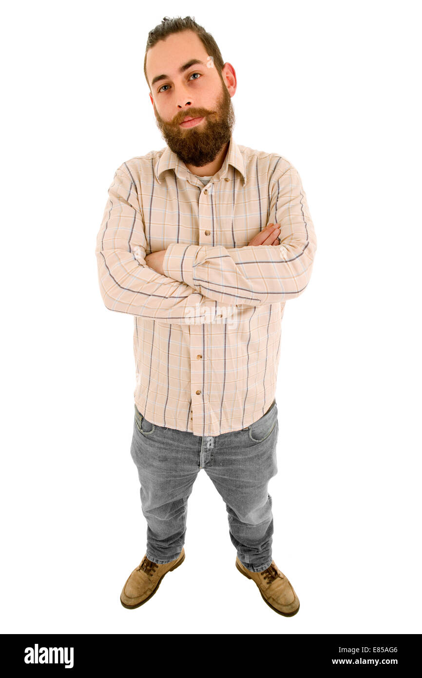 young casual man full body in a white background Stock Photo - Alamy