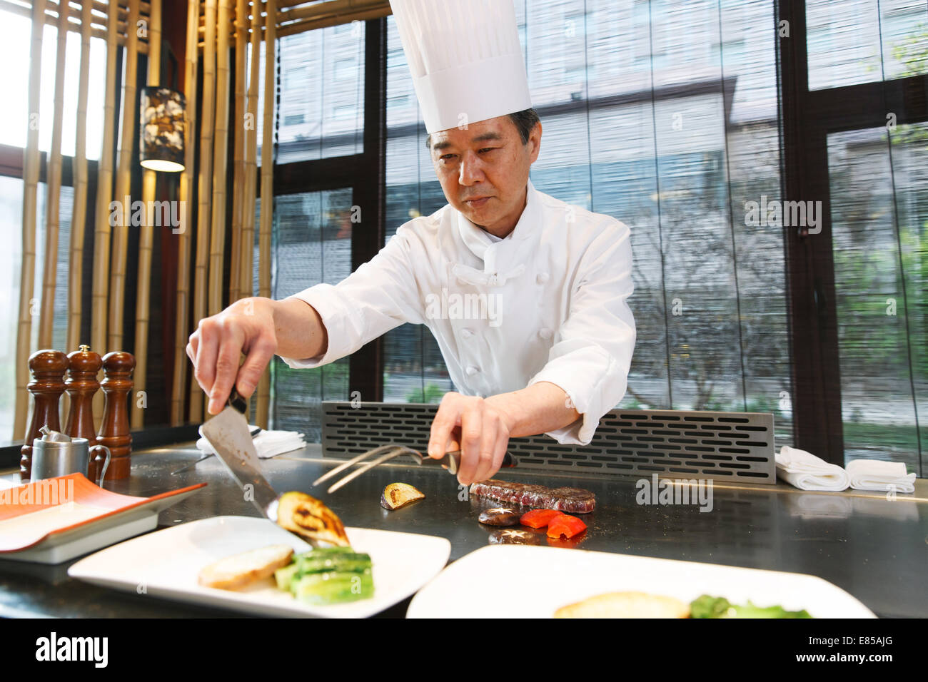 Restaurant service staff Stock Photo - Alamy