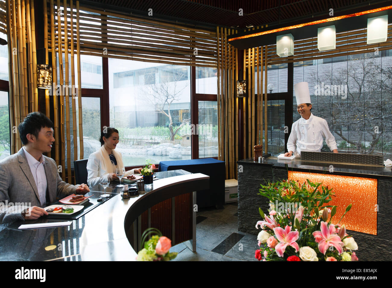 Restaurant service staff Stock Photo - Alamy