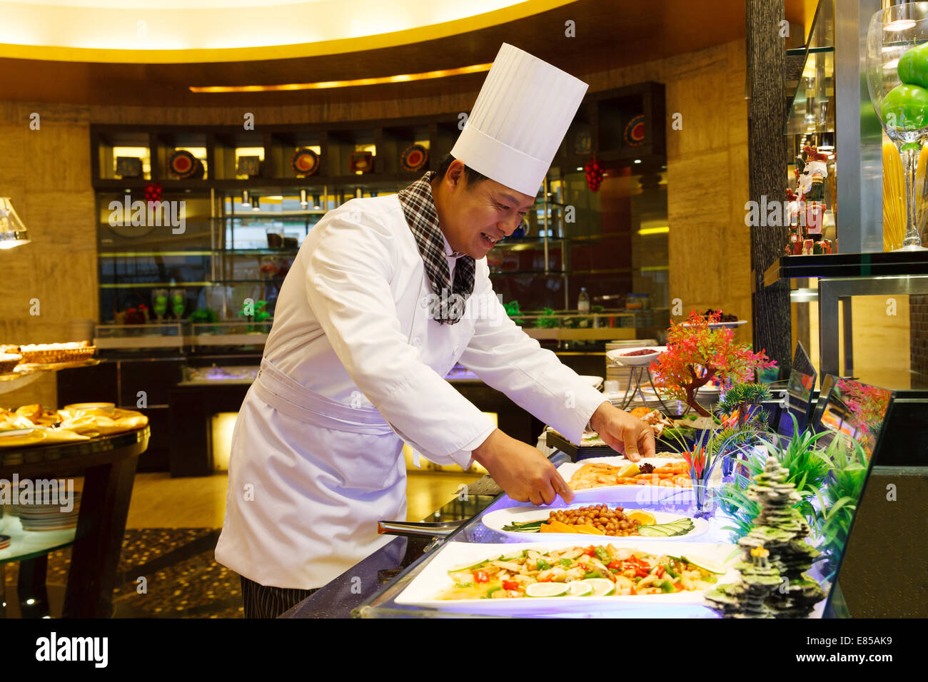 Restaurant service staff Stock Photo - Alamy