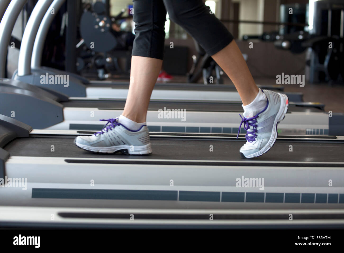 Walking on treadmill Stock Photo - Alamy