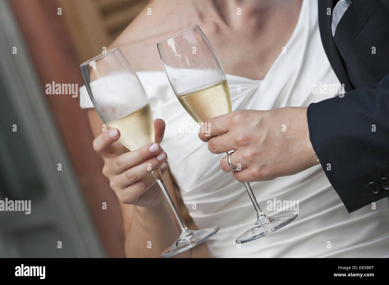 bride and groom at their wedding toast Stock Photo - Alamy