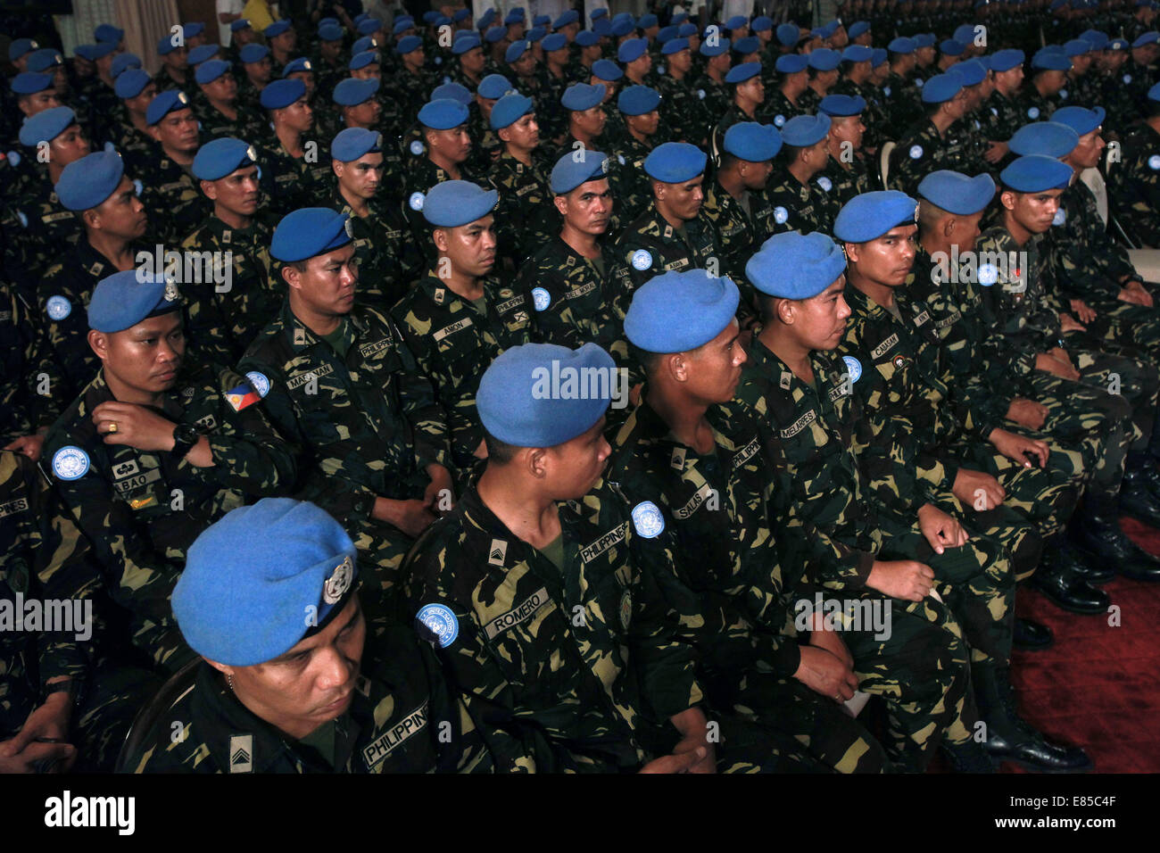 Manila, Philippines. 1st Oct, 2014. Filipino U.N. Peacekeepers attend ...