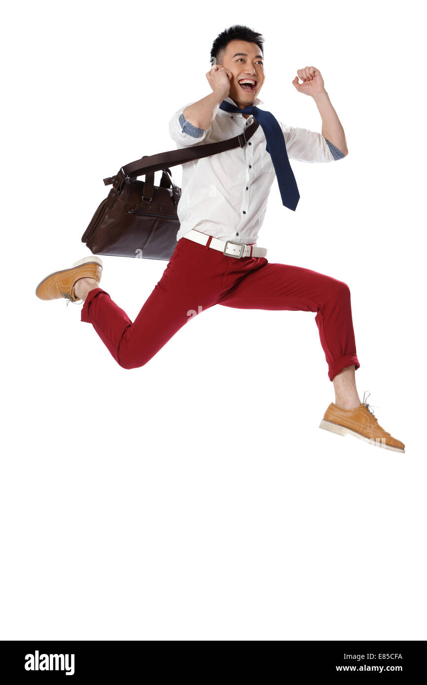 Male worker talking on Cut Out Stock Images & Pictures - Alamy