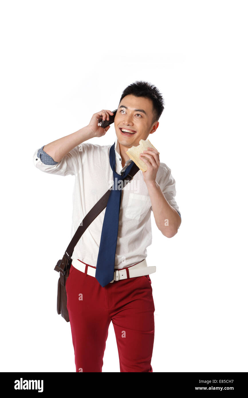 Young man on phone Stock Photo - Alamy