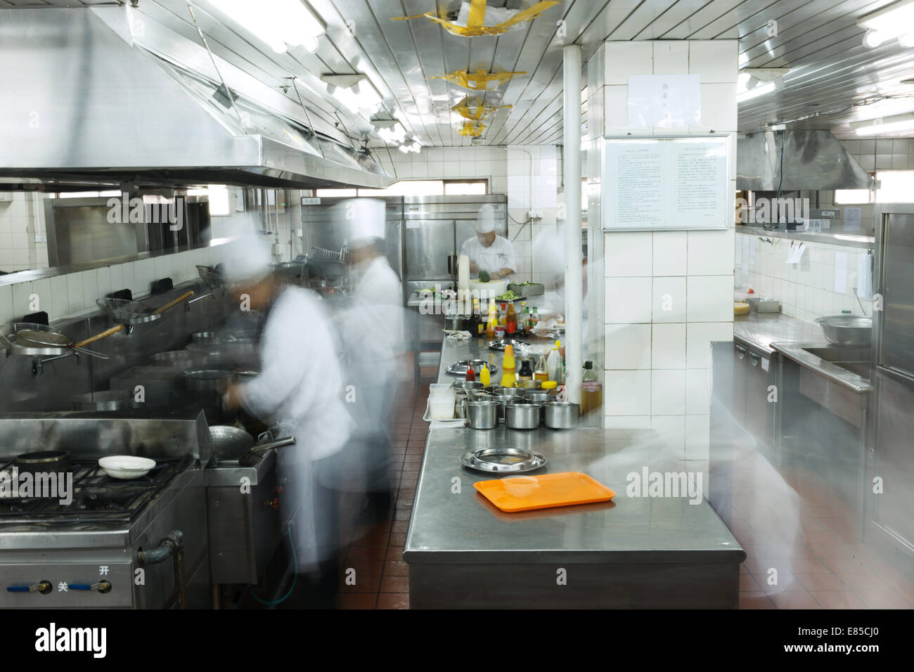Kitchen of restaurant Stock Photo - Alamy