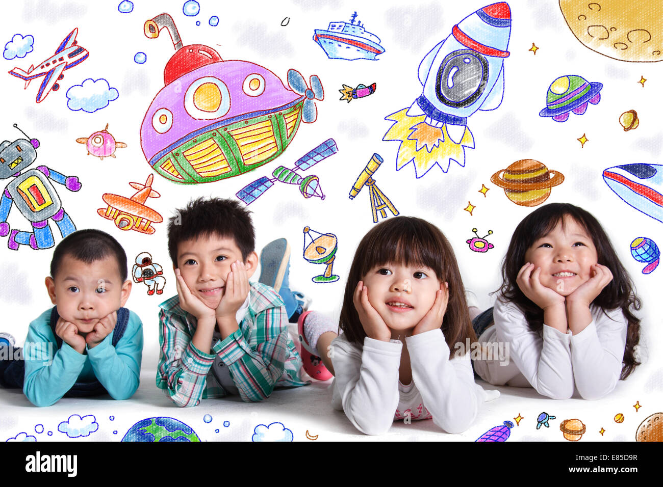 Asian cartoon children hi-res stock photography and images - Alamy