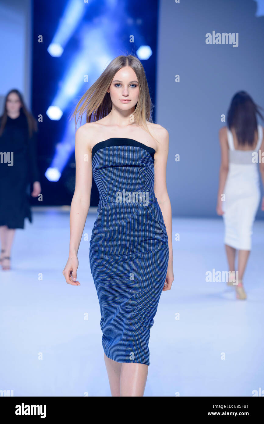 SYDNEY, AUSTRALIA - SEPTEMBER 27: A model showcases designs for ...