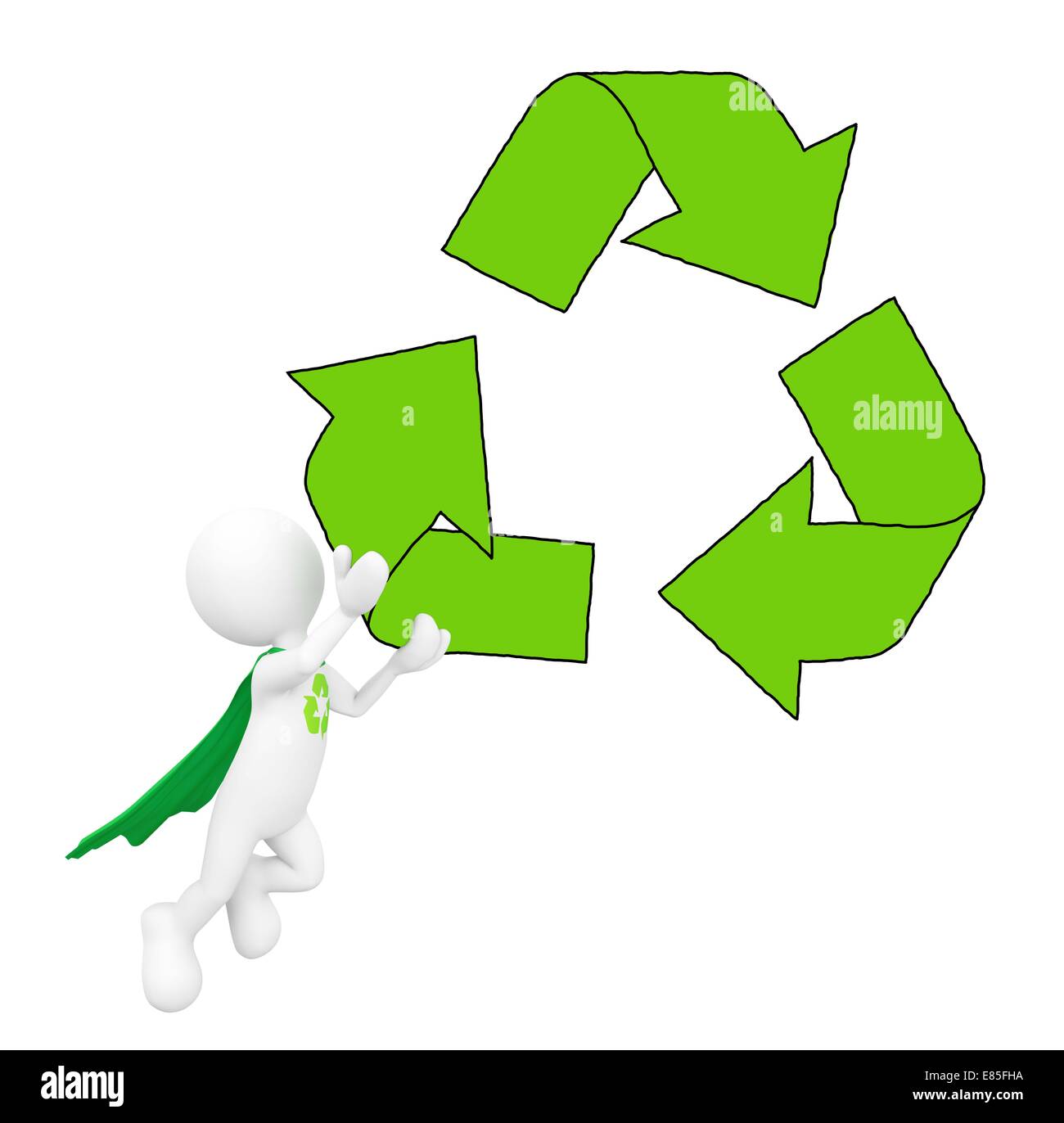 Green recycle symbol three Cut Out Stock Images & Pictures - Alamy