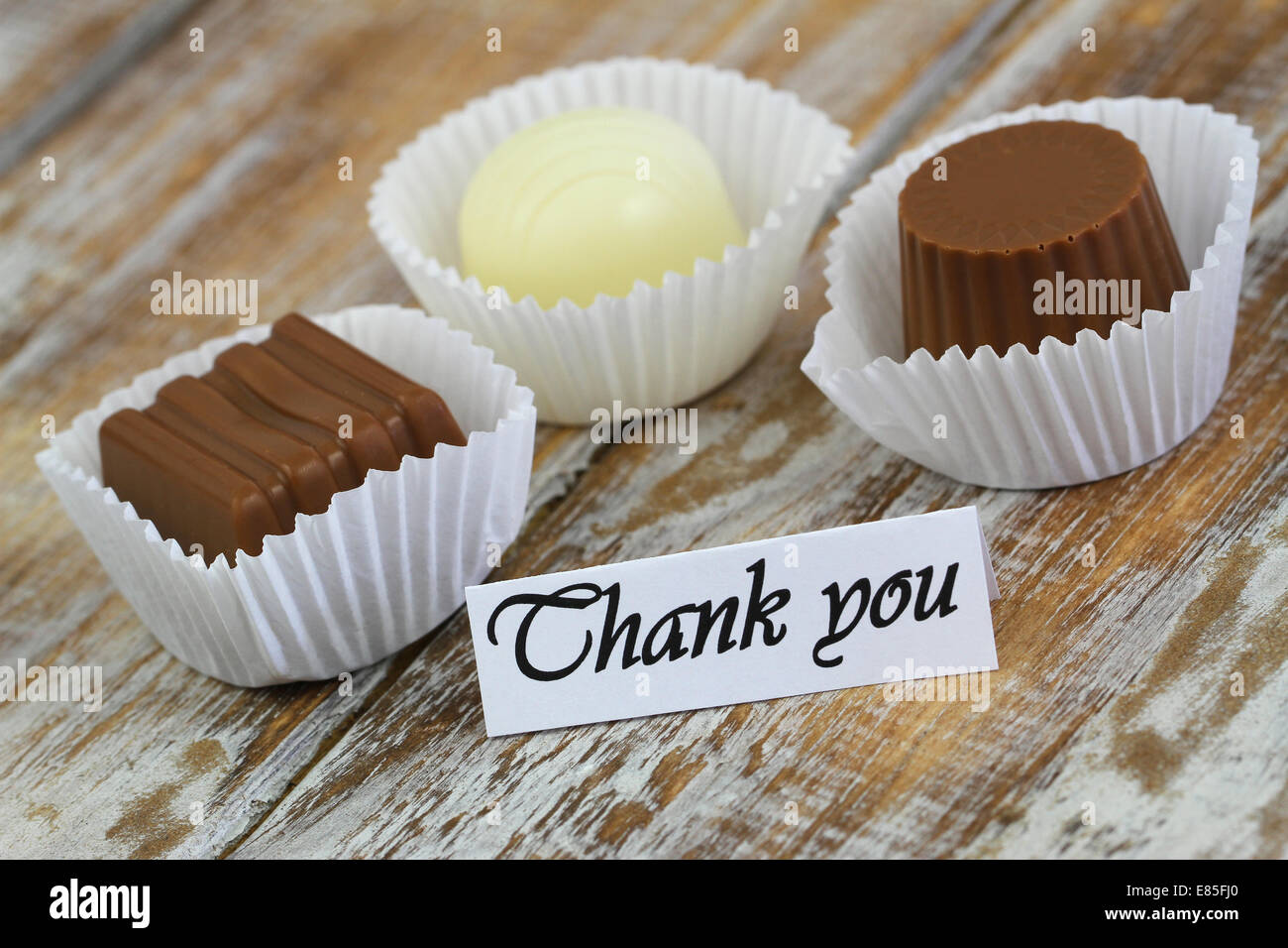 Thank you card and chocolates hi-res stock photography and images - Alamy