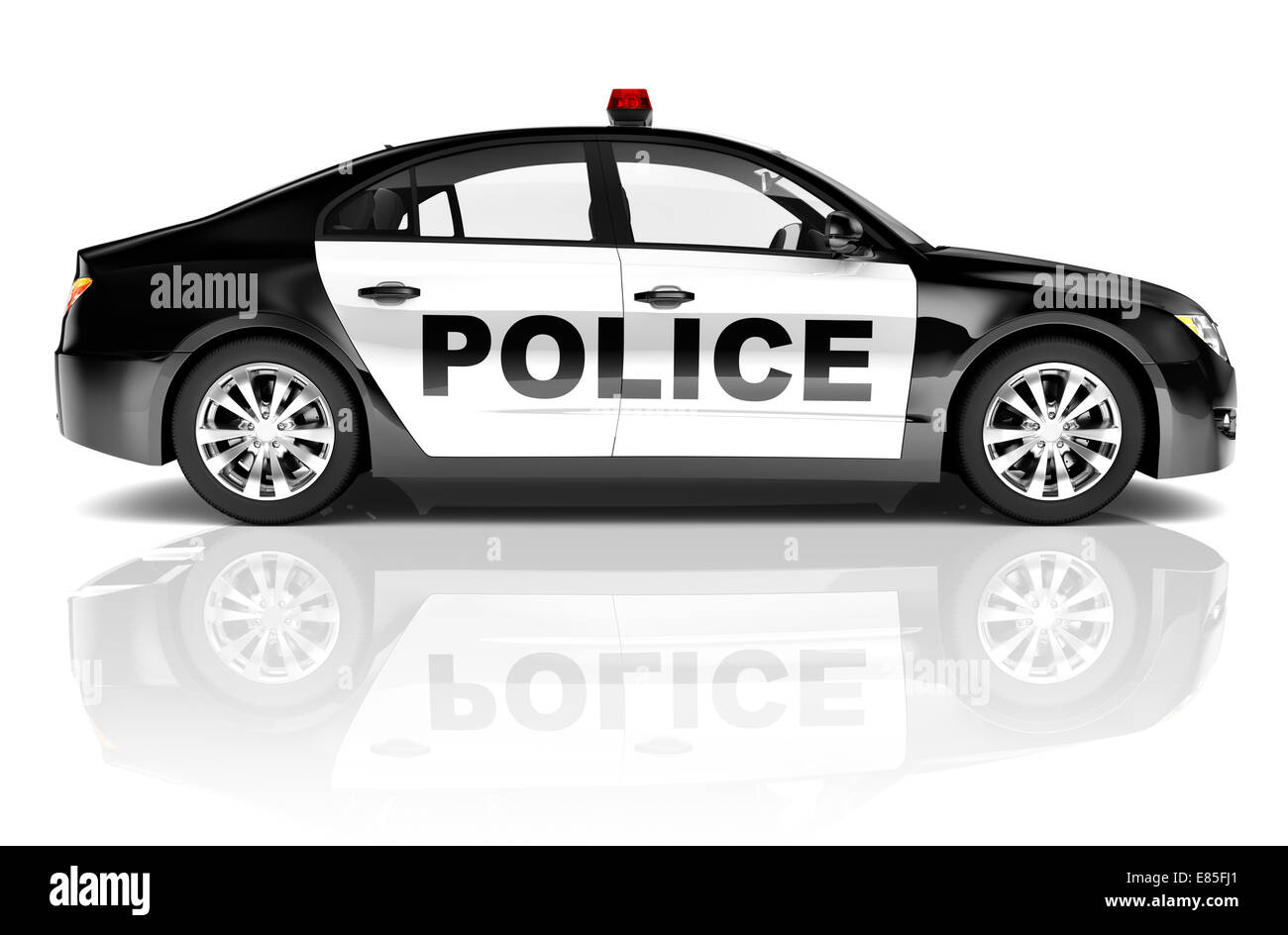 three - dimensional blackstyled police car Stock Photo - Alamy