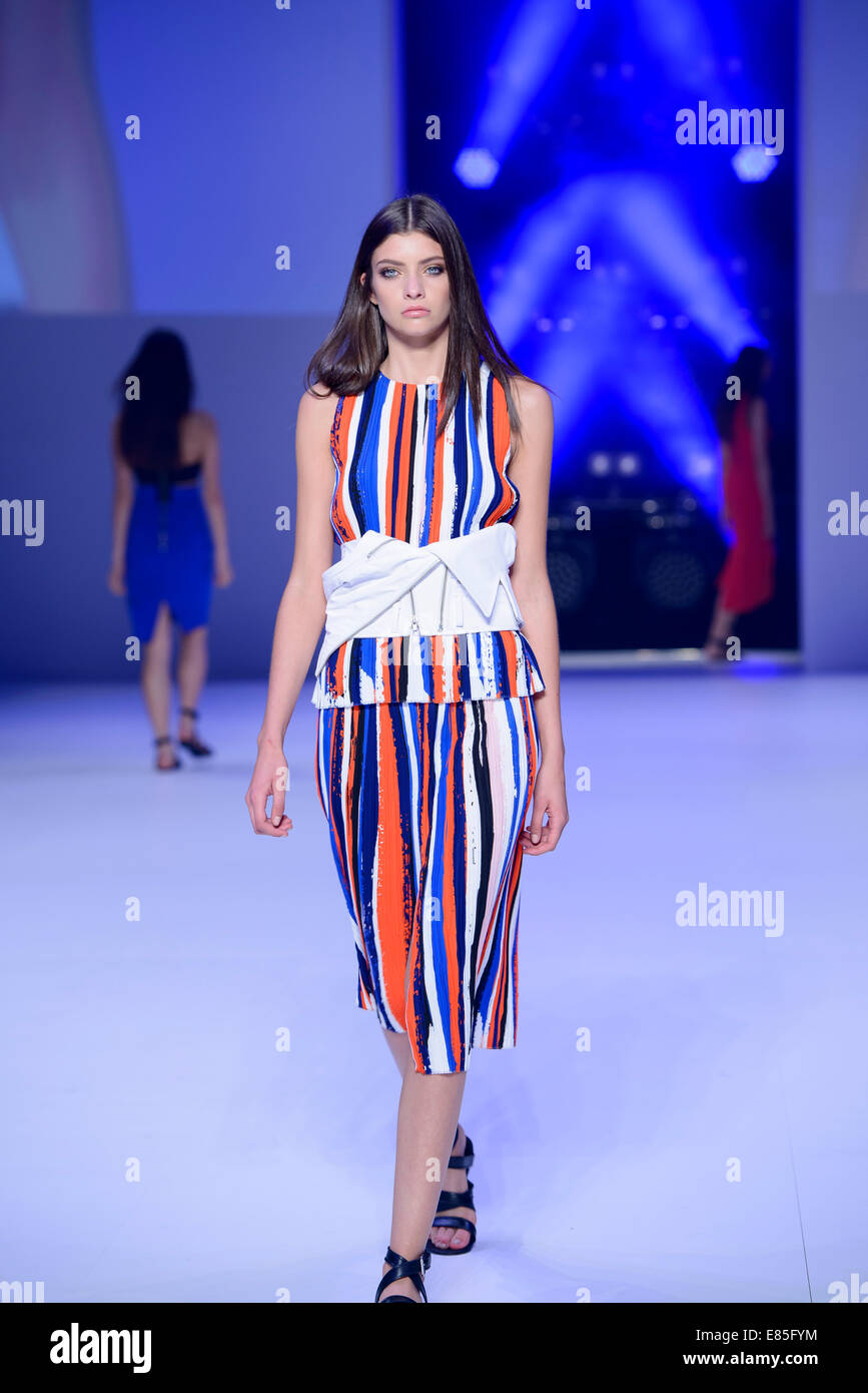 SYDNEY, AUSTRALIA - SEPTEMBER 27: A model showcases designs for Dion ...