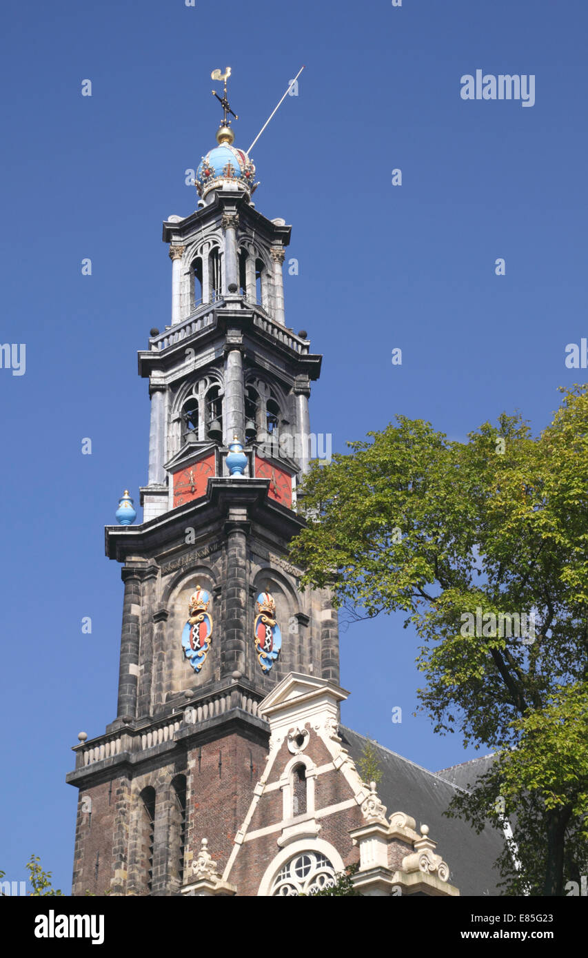 Spire of Westerkerk church Amsterdam Holland Stock Photo - Alamy