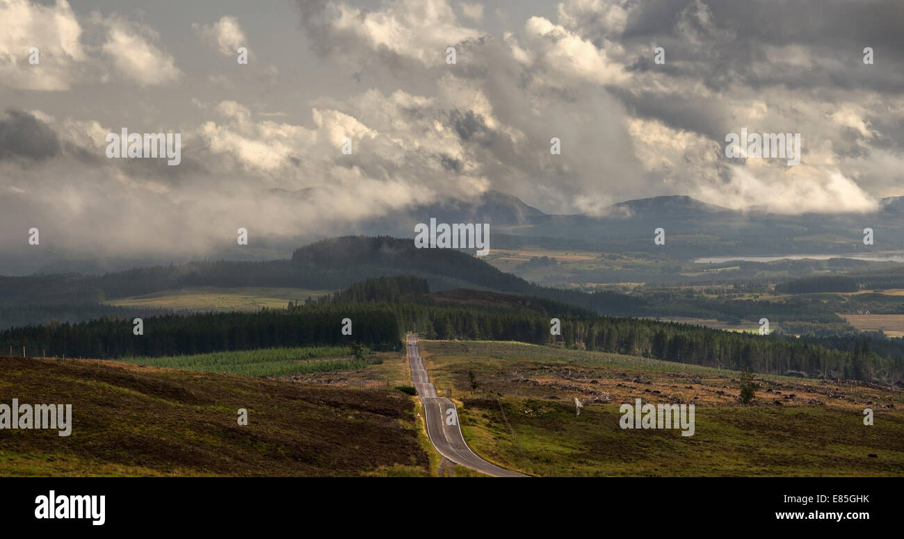 Road B862 near Fort Augustus in morning, Highlands, Scotland Stock ...