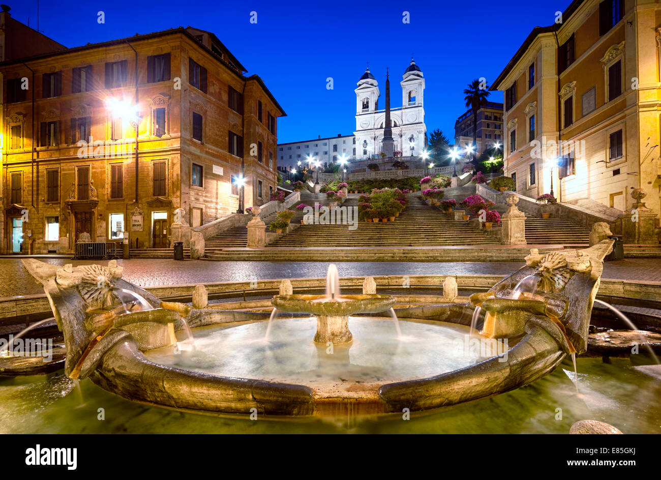 Spanish Steps at night Stock Photo - Alamy