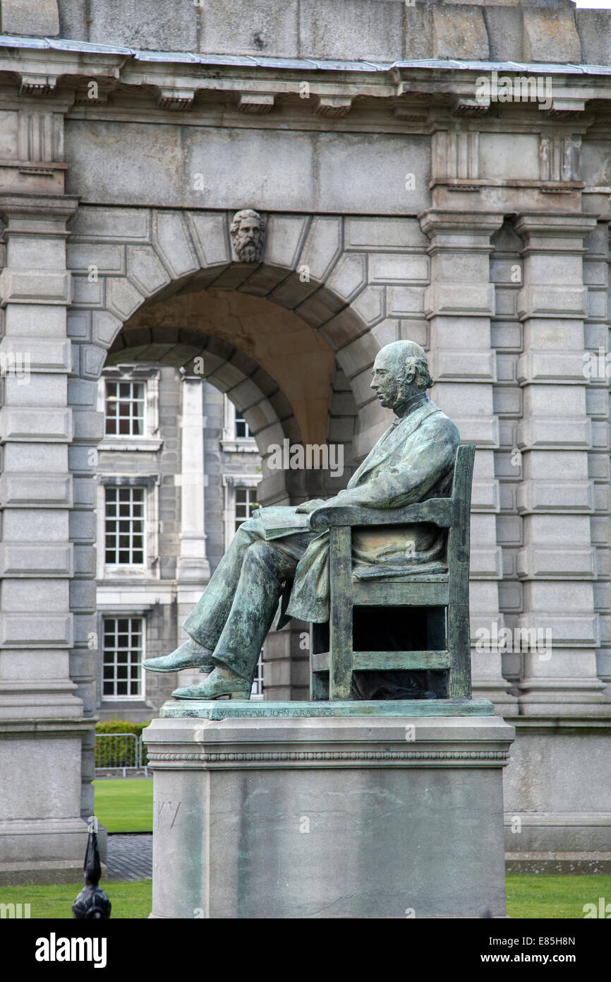 Statue of Lecky at Trinity College University; Dublin; Ireland Stock ...
