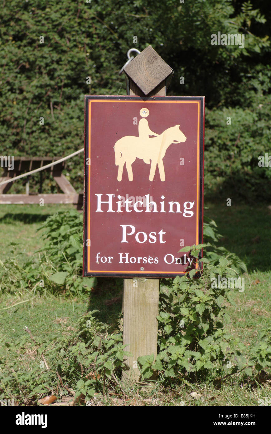 Hitching post sign Stock Photo - Alamy