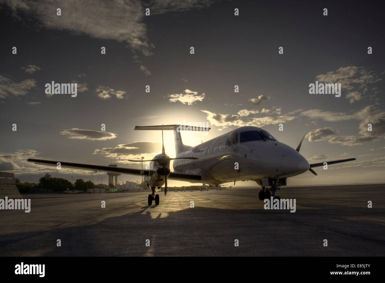 Private jet on runway Stock Photo - Alamy