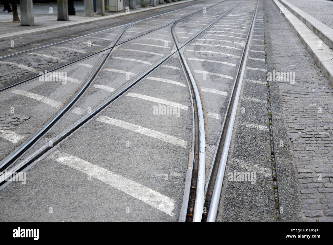 Tram Tracks in Dublin, Ireland Stock Photo - Alamy
