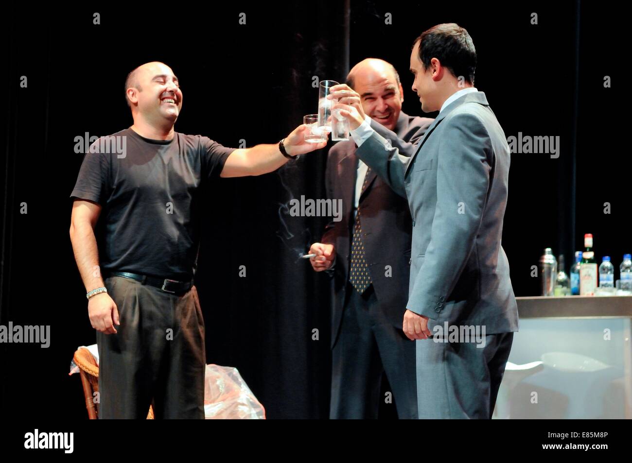 Men acting on stage Stock Photo - Alamy