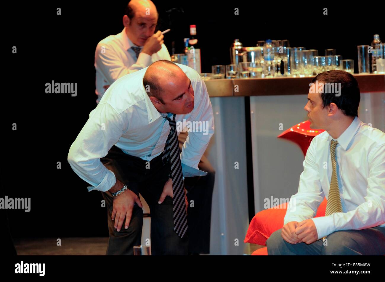 Men acting on stage Stock Photo - Alamy