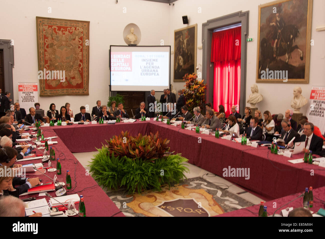 Rome, Italy. 1st October, 2014. Meeting between the mayors of the ...