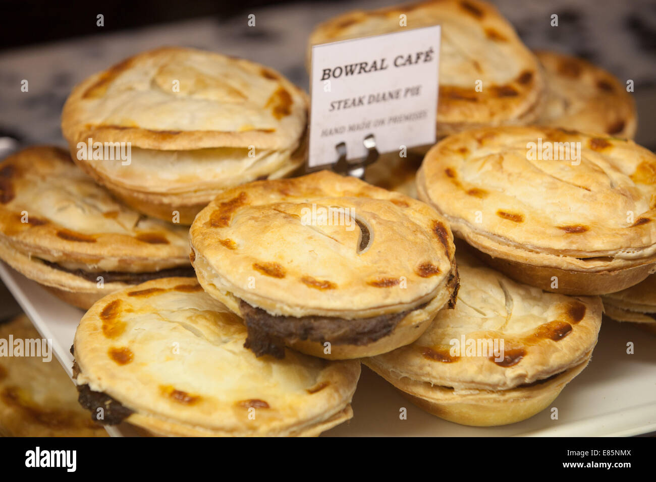 Yummy Meat Pies at the Bowral Cafe Stock Photo - Alamy