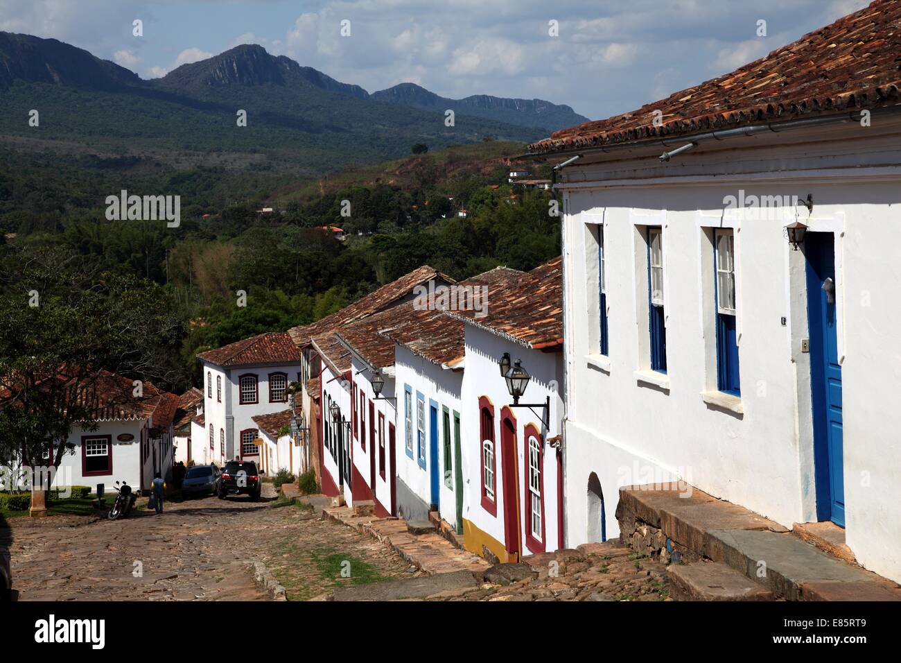 Colourful street scene Stock Photo - Alamy