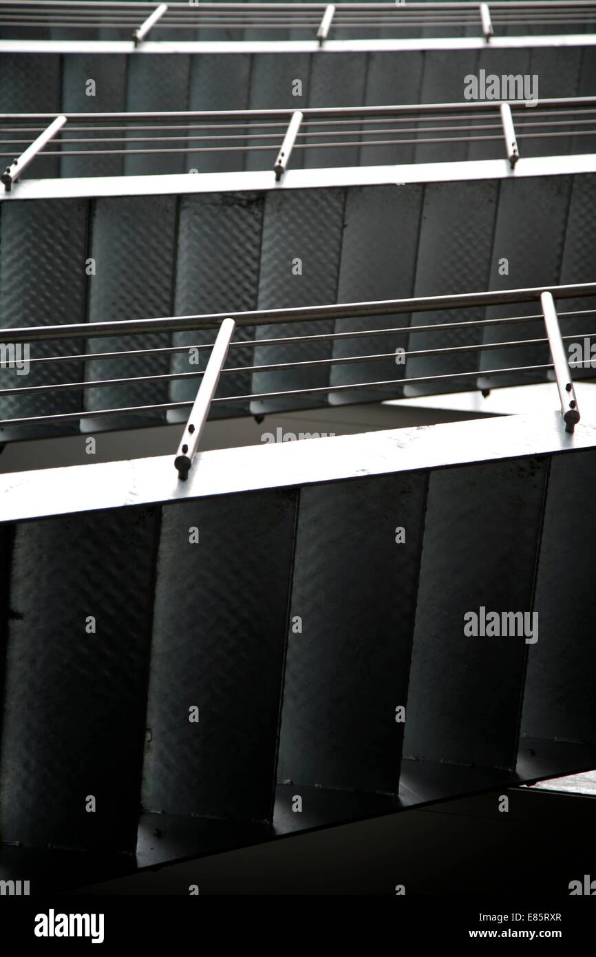 3 levels of steel stairs Stock Photo - Alamy