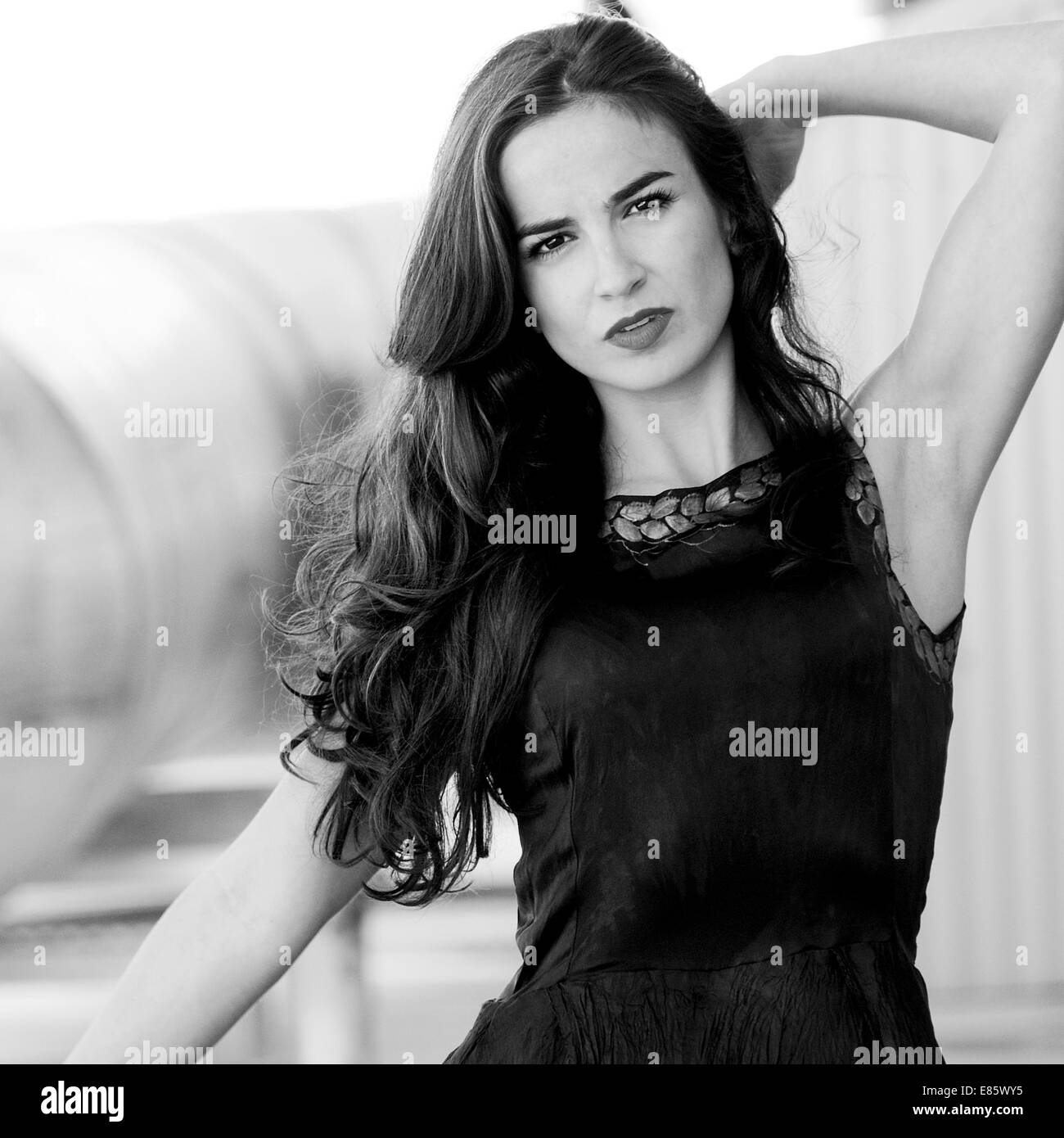 Beautiful young women posing Black and White Stock Photos & Images - Alamy