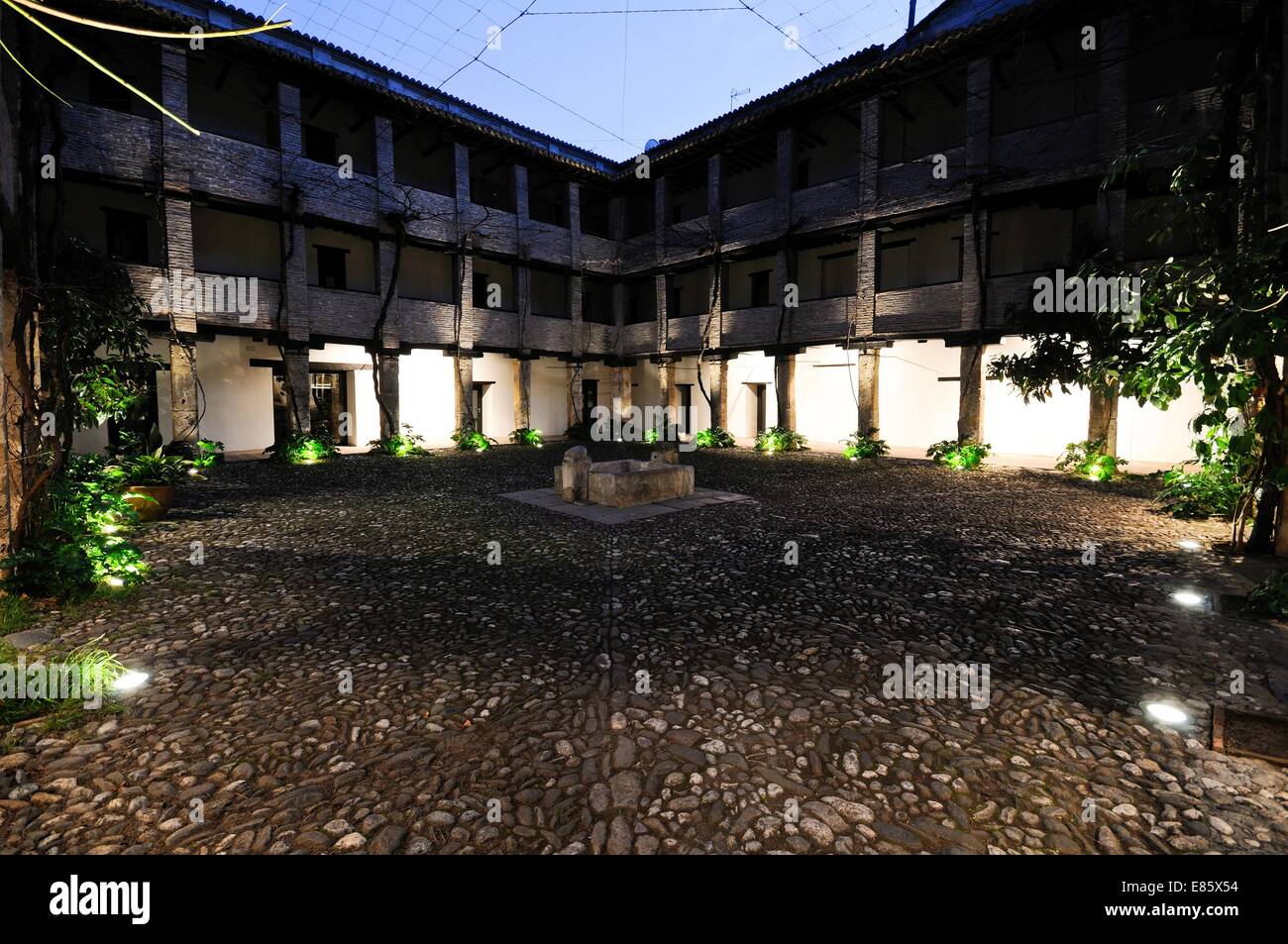 Courtyard at night Stock Photo - Alamy