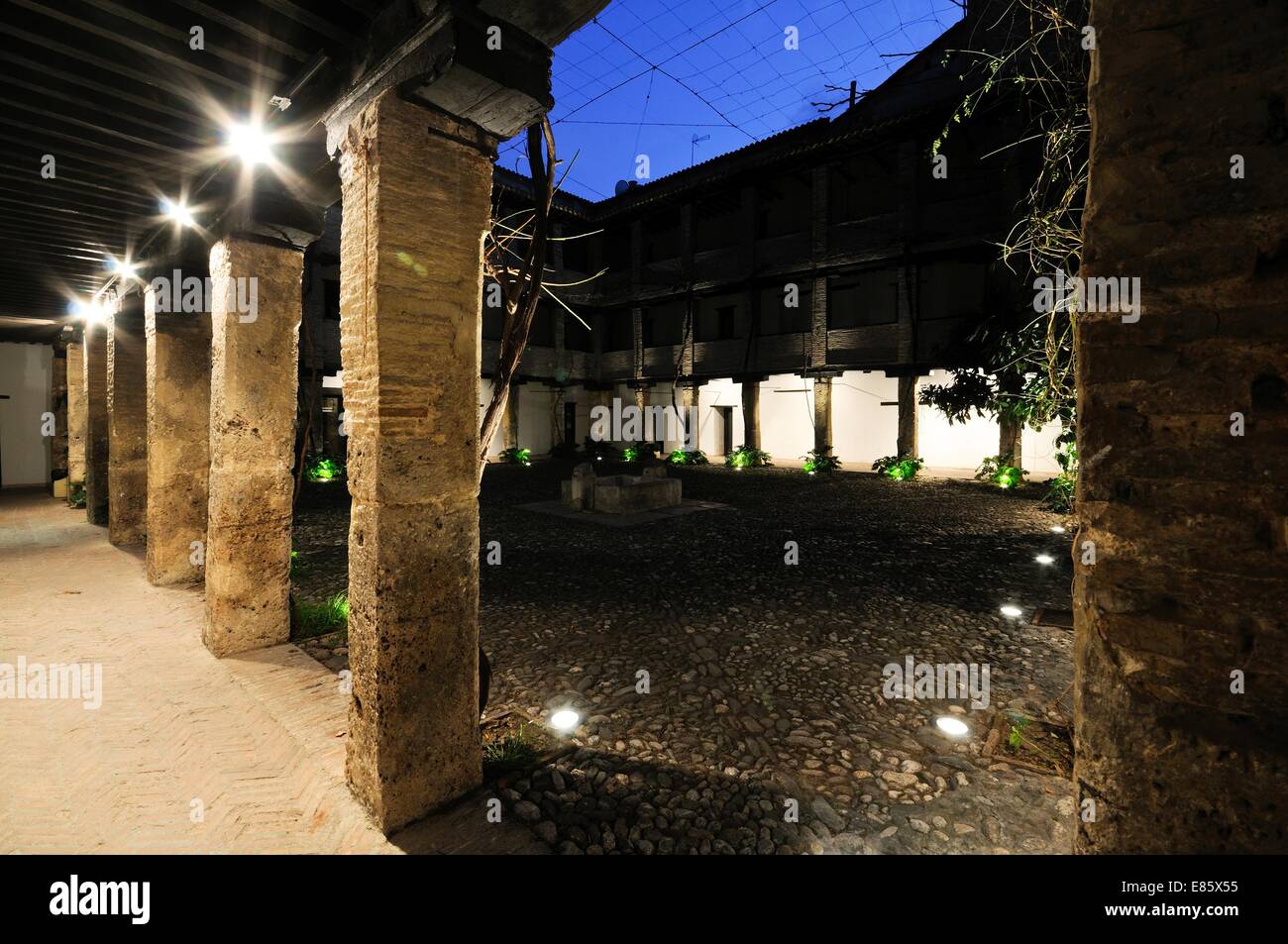 Courtyard at night Stock Photo - Alamy
