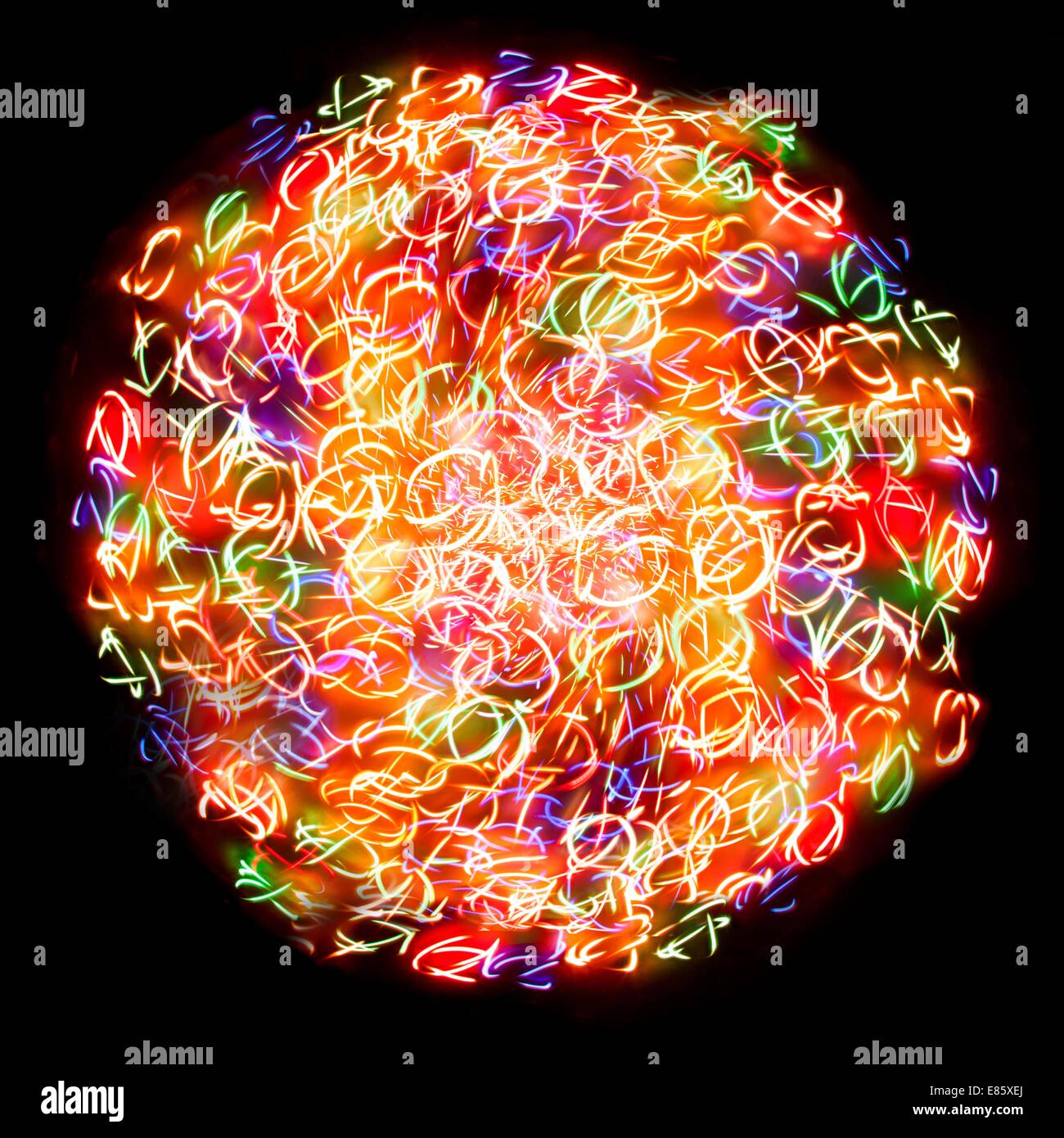 light sphere on a black background Stock Photo - Alamy