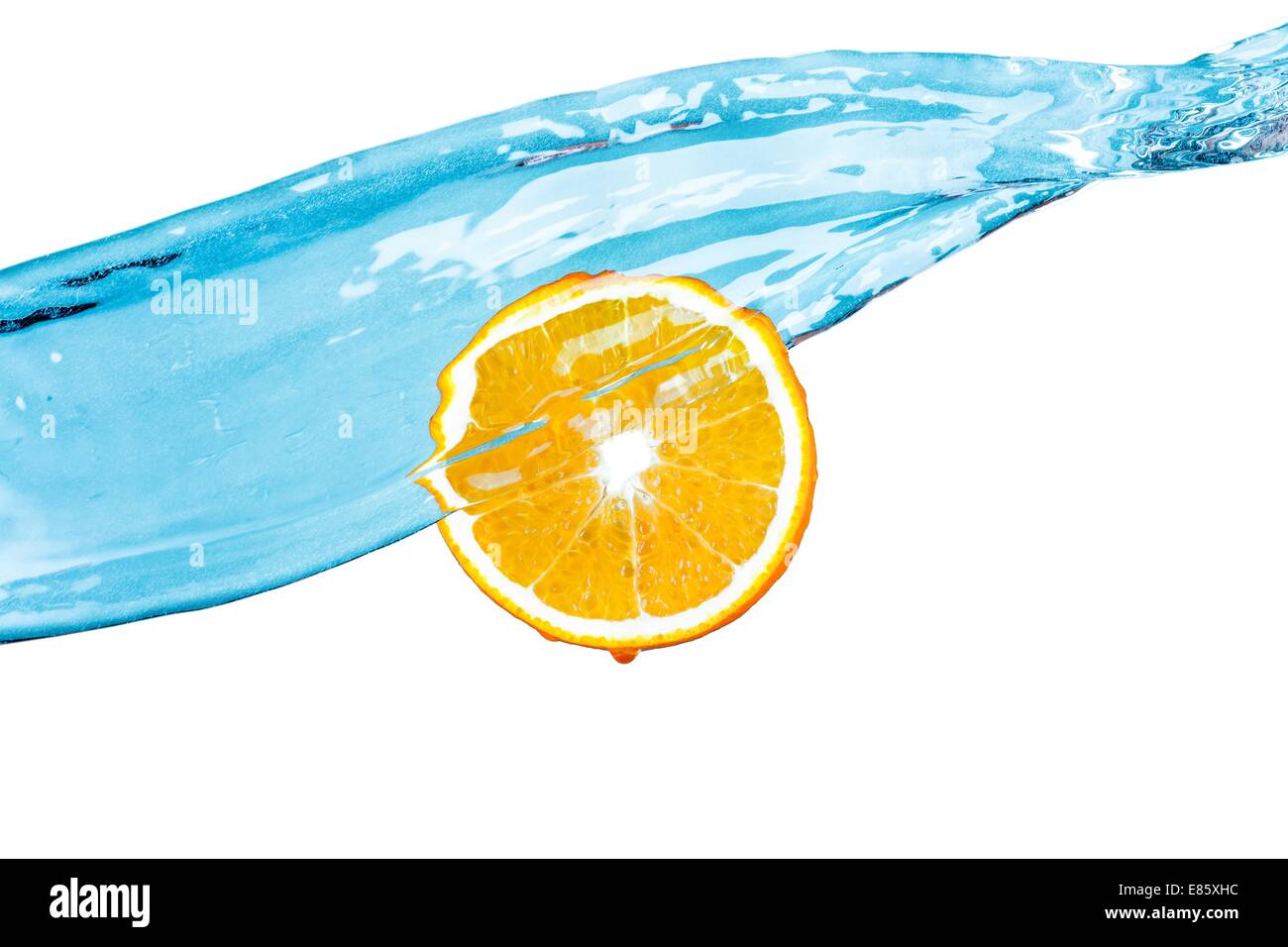 Fresh orange in water splashes Stock Photo - Alamy