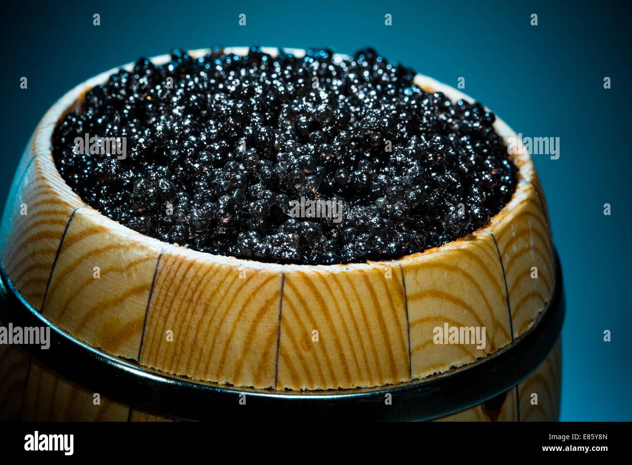 Russian Black Caviar in small barrel Stock Photo - Alamy