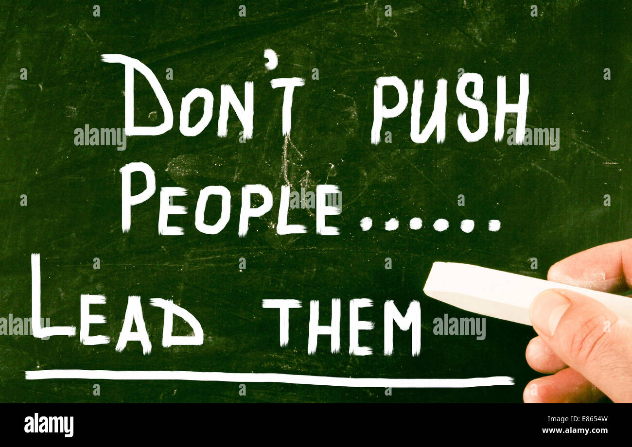 Dont push people lead hi-res stock photography and images - Alamy