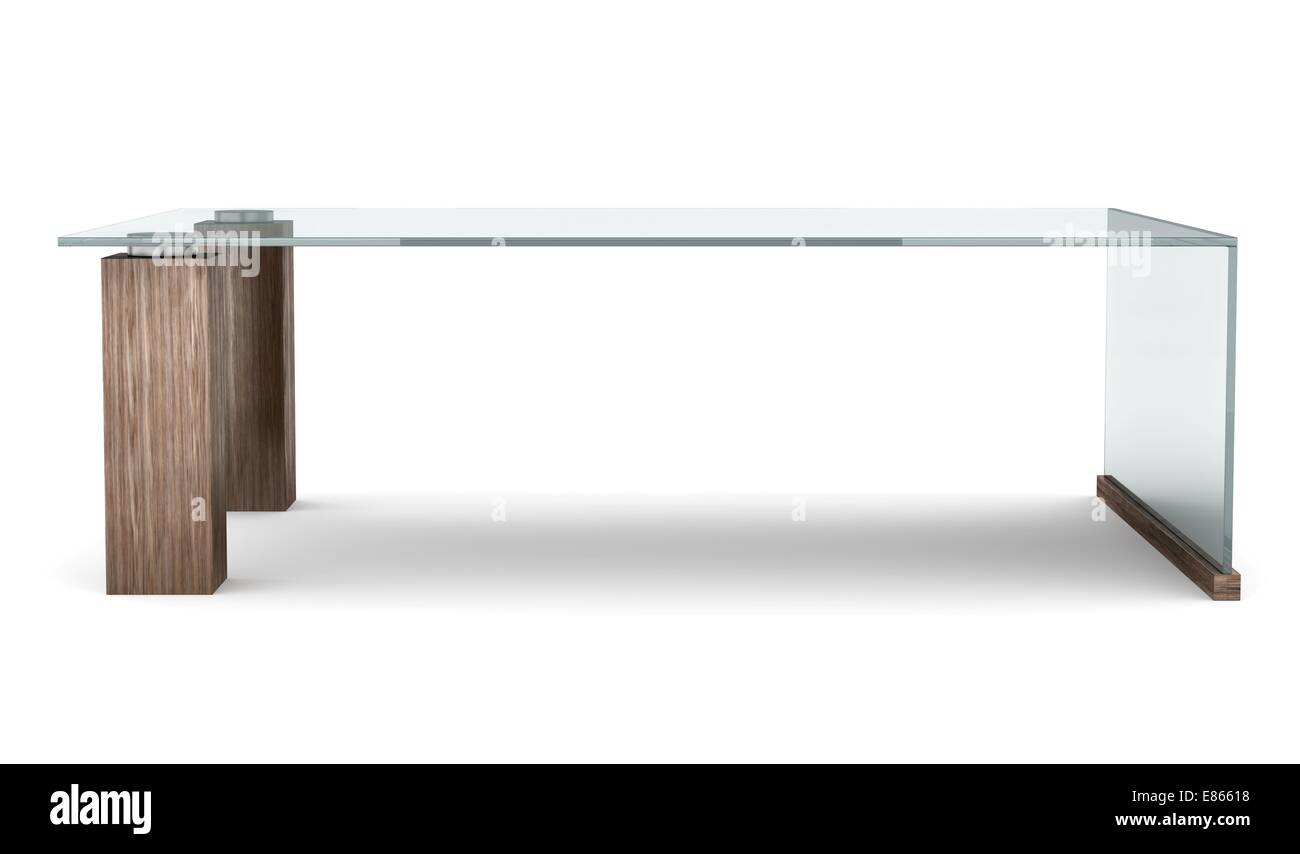 modern glass table isolated on white background Stock Photo - Alamy