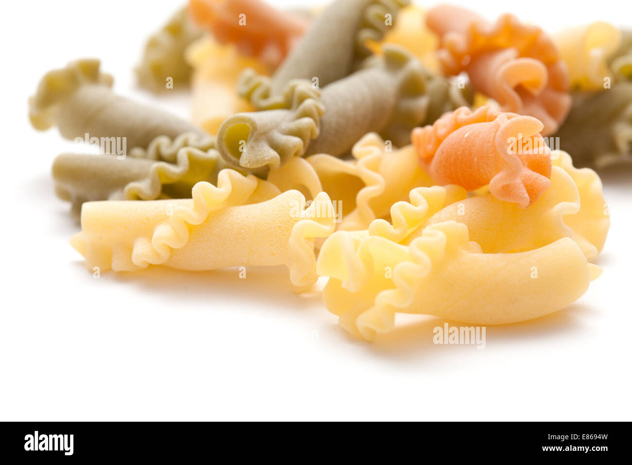 Campanelle pasta tricolor, naturally tinted with tomato and spinach ...