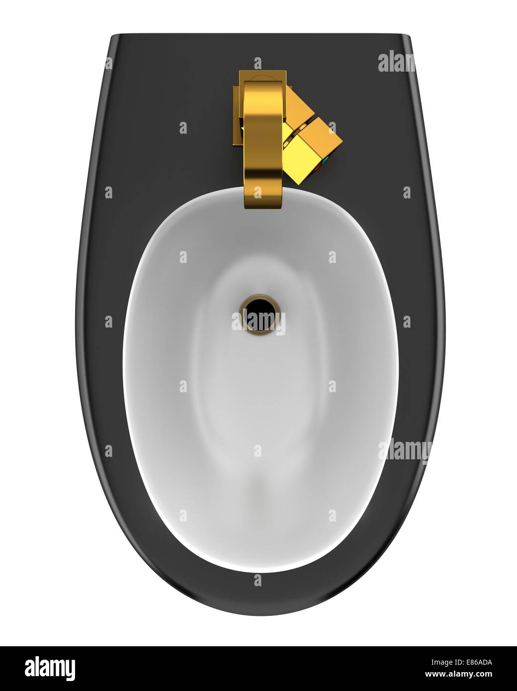top view of black bidet isolated on white background Stock Photo - Alamy