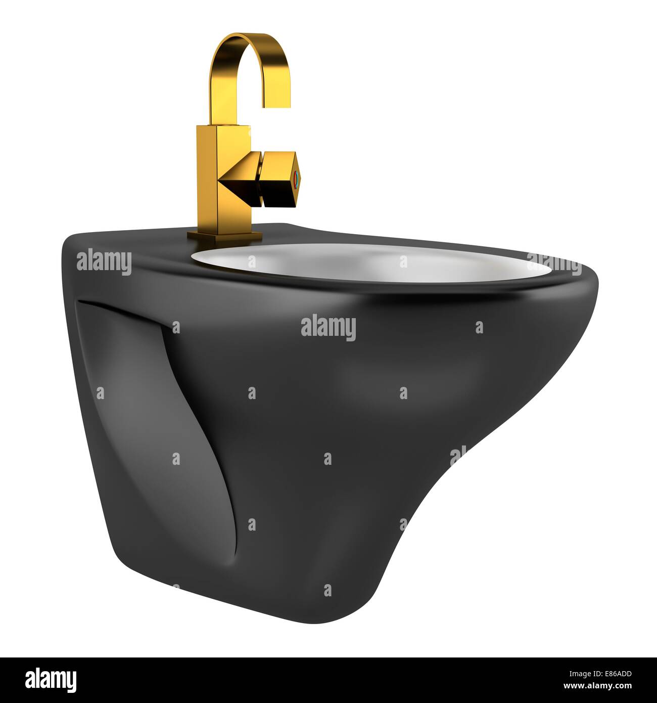 black bidet isolated on white background Stock Photo - Alamy