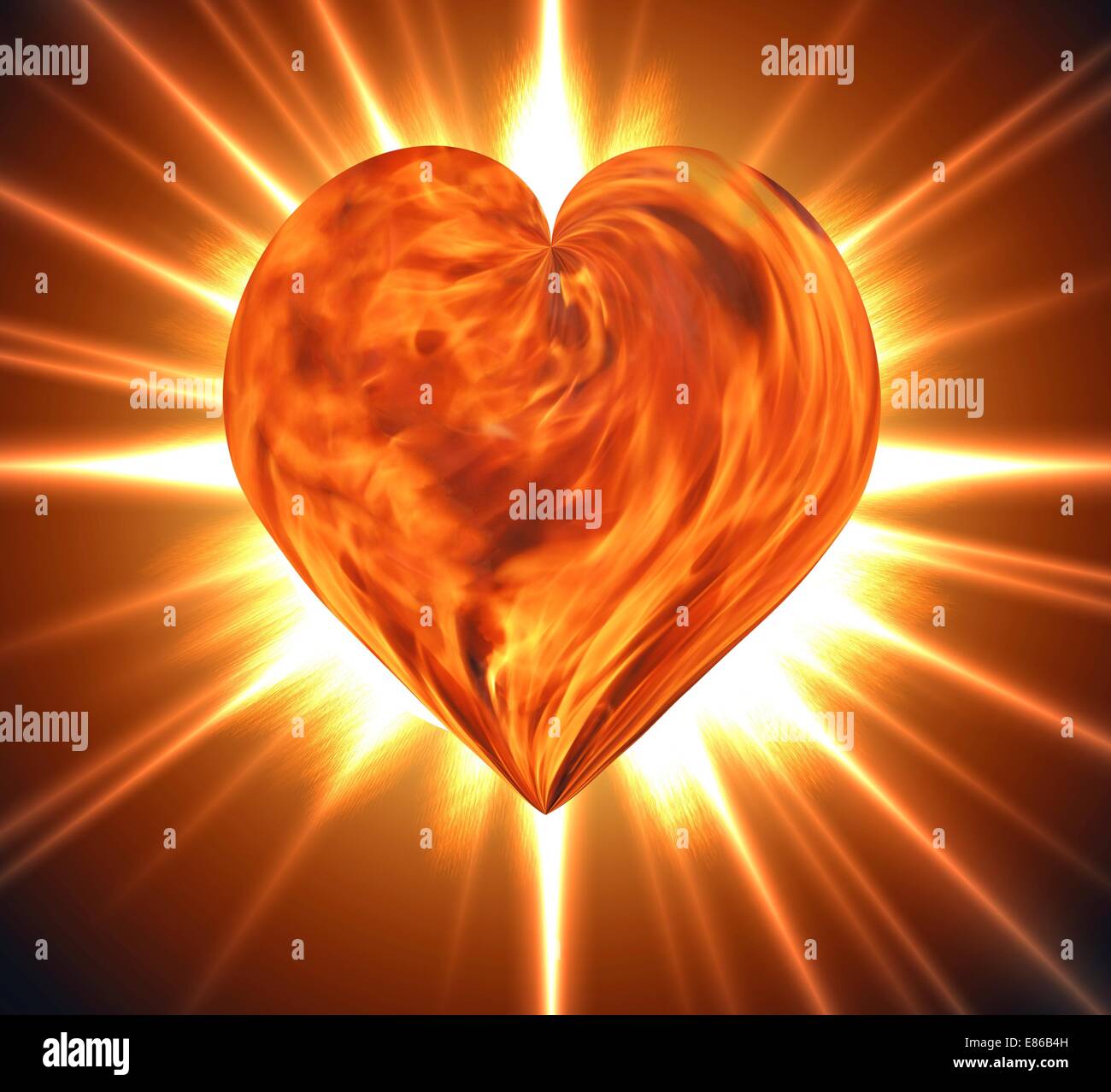 Heart of fire burning close up Stock Photo - Alamy