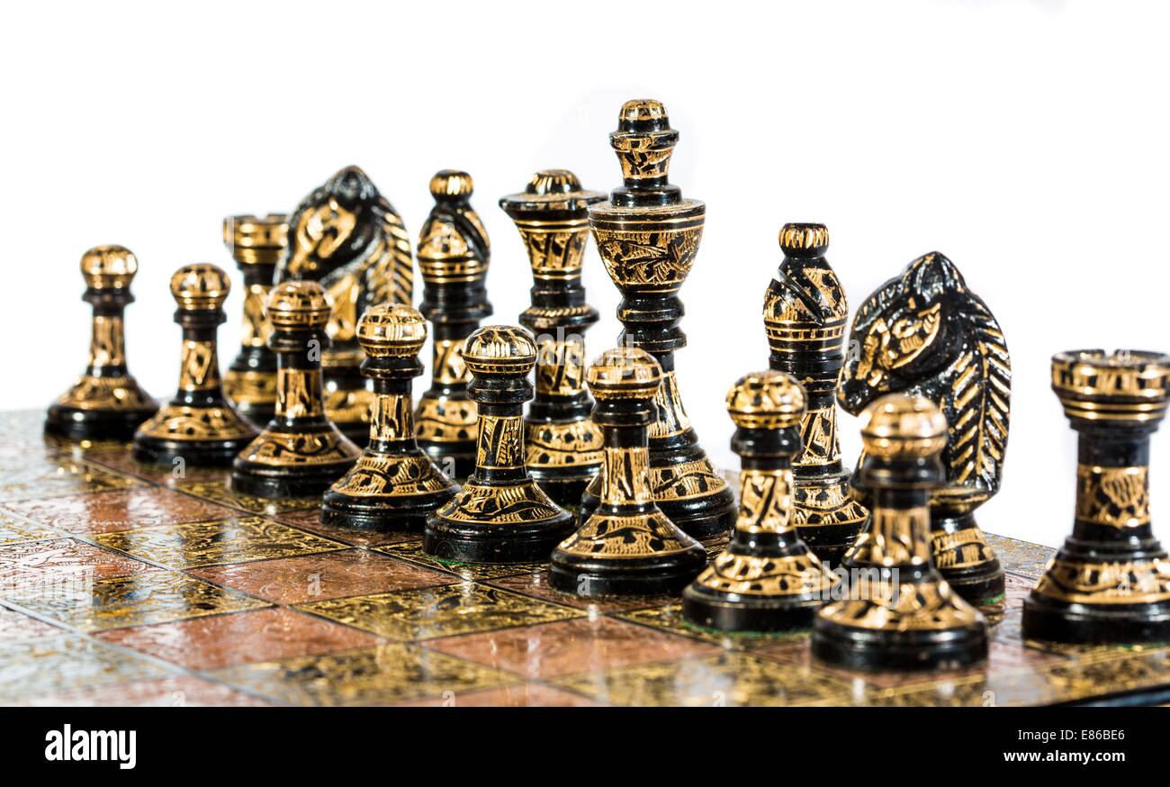 chess on a white background Stock Photo - Alamy