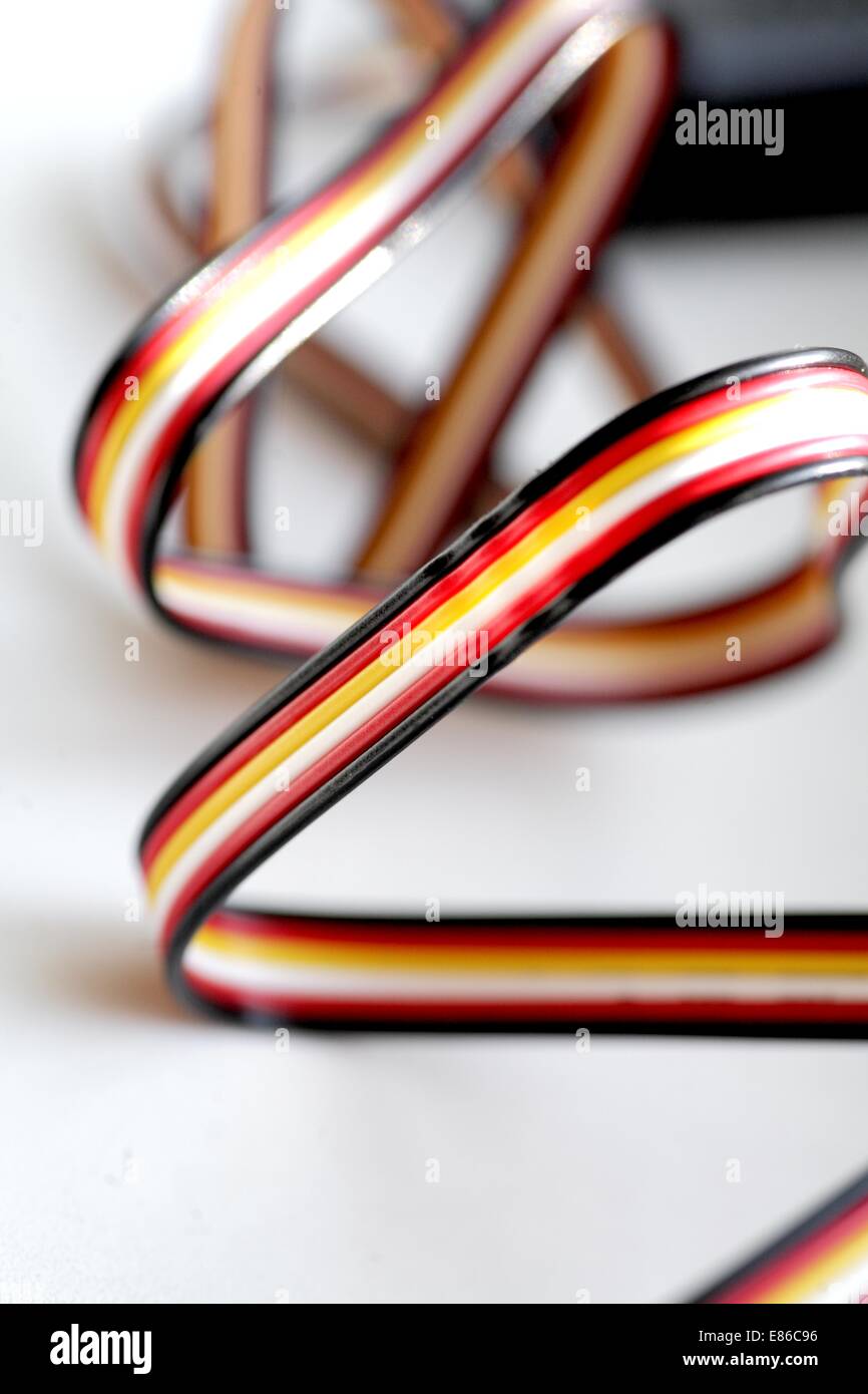 Color wires isolated on white background Stock Photo - Alamy