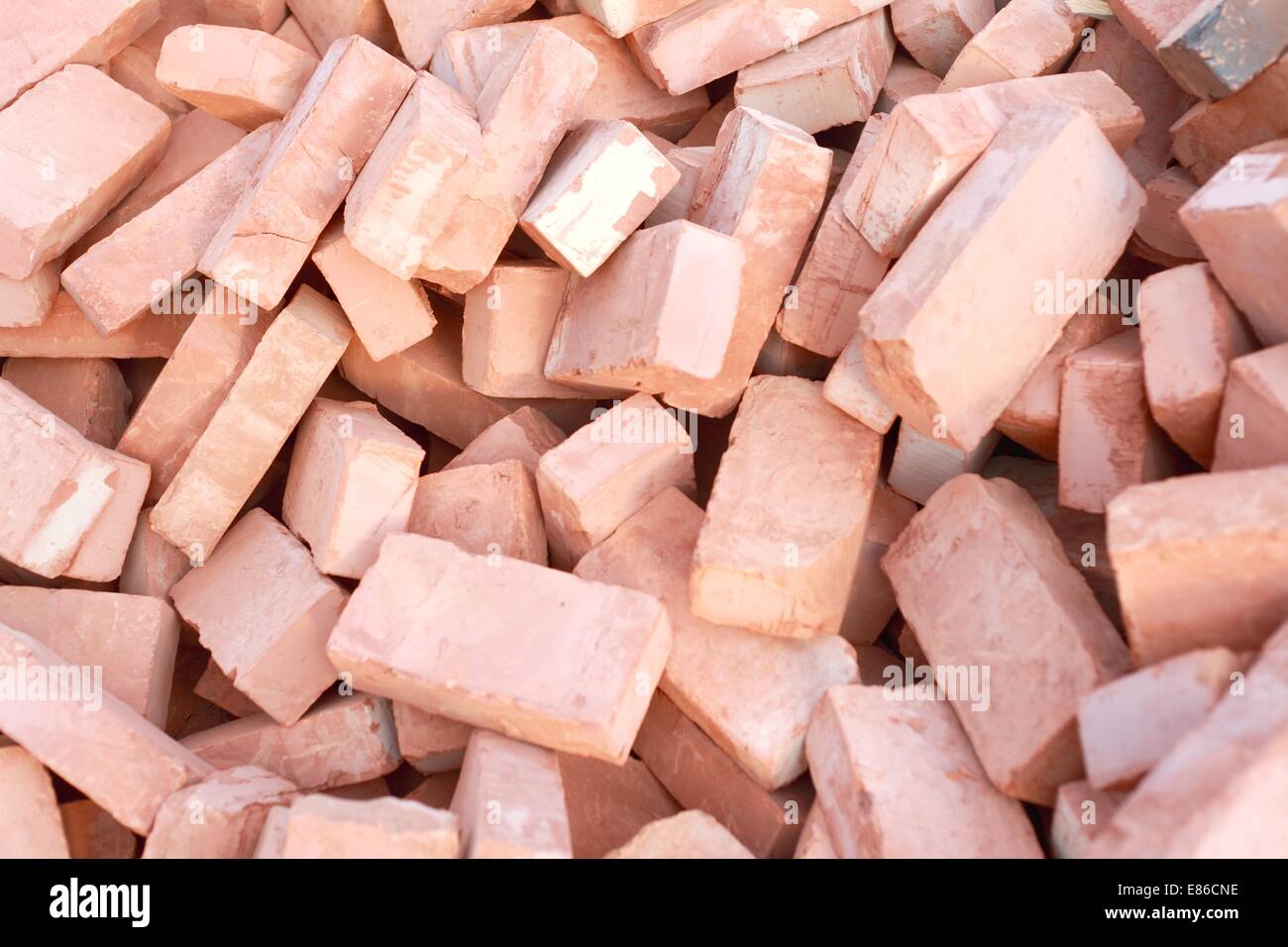 heap of red brick at day Stock Photo - Alamy
