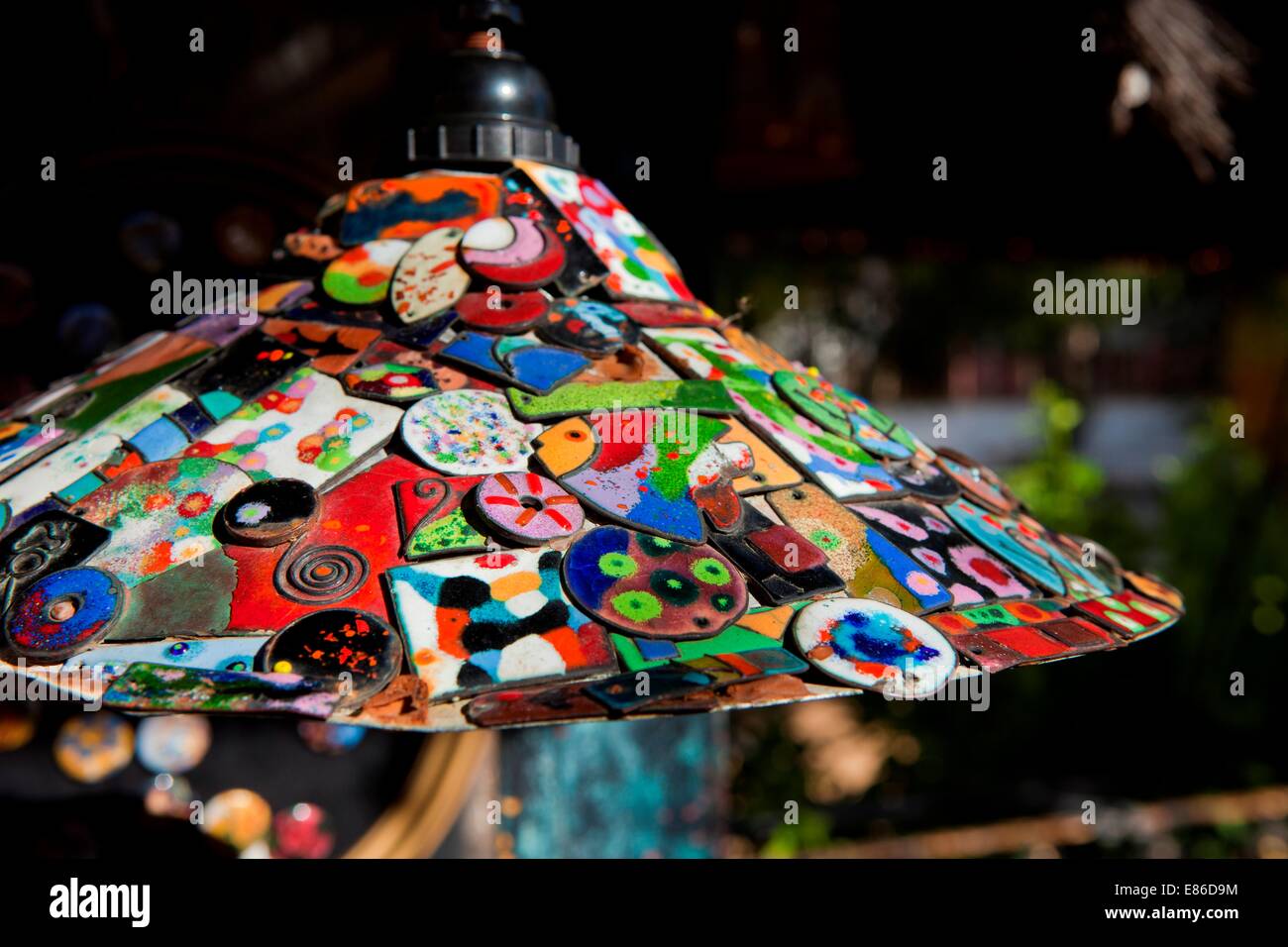 Hand made patterned lamp shade Stock Photo - Alamy