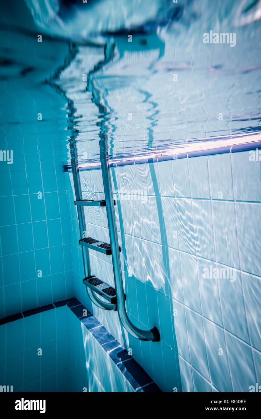 Ladder pool under water Stock Photo - Alamy