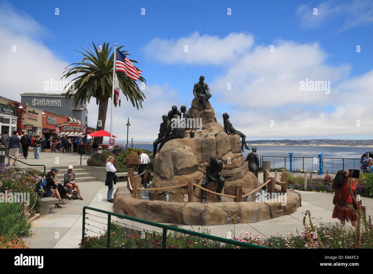 Monterey, Cannery Row Monument at Steinbeck Plaza, California, USA ...