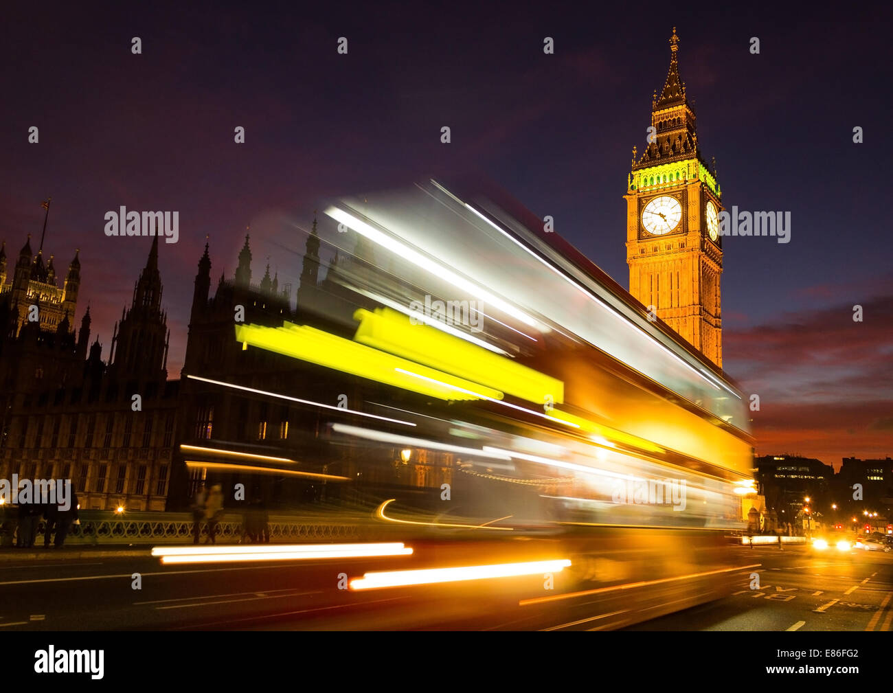 Big Ben Light Trail Stock Photo - Alamy