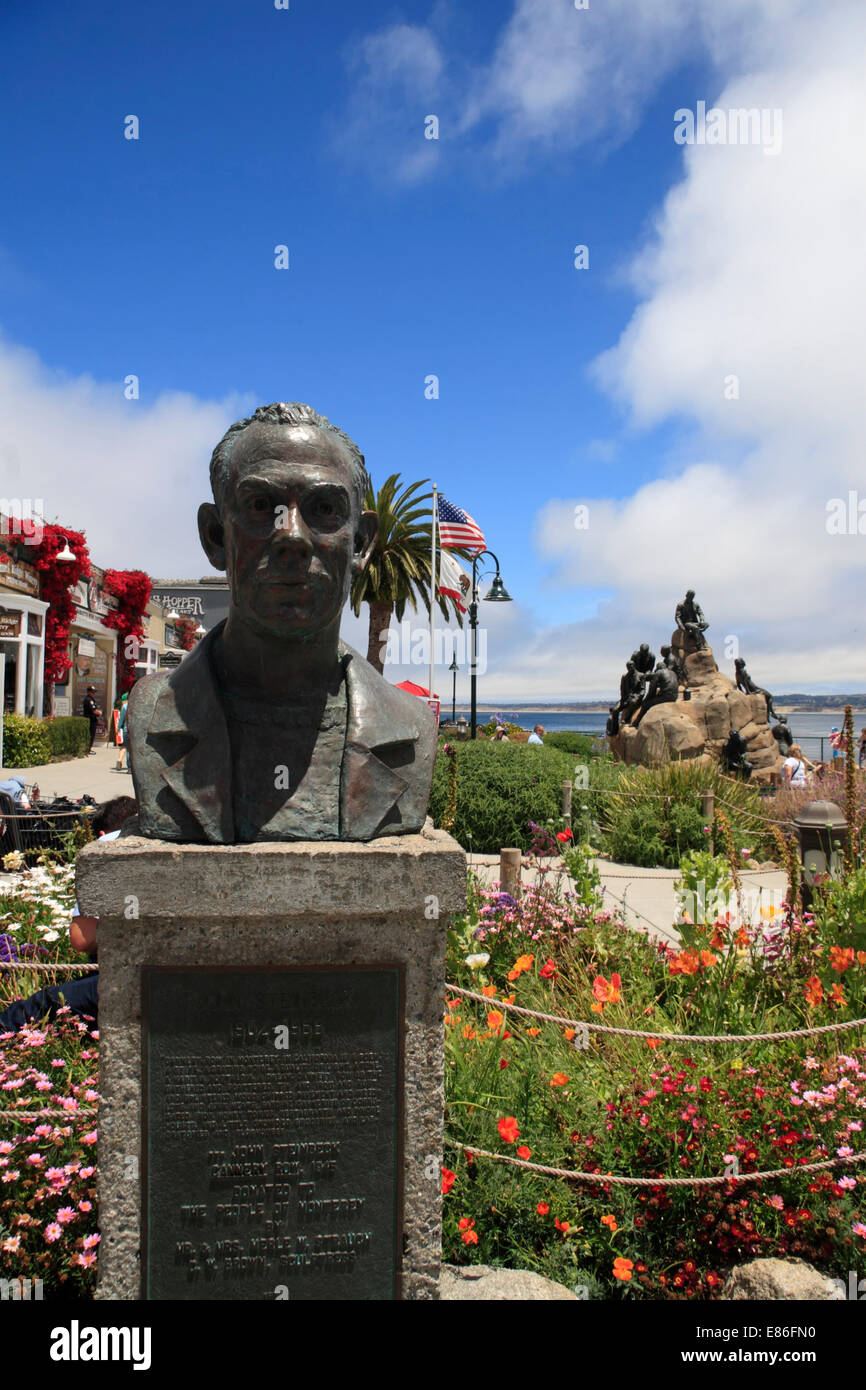 Monterey, Cannery Row, John Steinbeck Monument, California, USA Stock ...